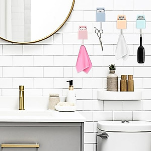 WY LIGHTING LEVEL 2Pcs Cute Cat Hook Creative Self-Adhesive Coat Hook Heavy Duty Wall Mounted Hook Room Decor Wall Hooks Utility Animal Hook for Keys Bag Scarf Hat Towel Key Holder Hanging Decoration