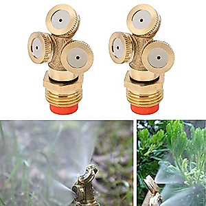 01 02 015 Water Spray Head, High Pressure Irrigation Nozzle 3 Hole Easy Installation Copper for Garden for Lawn for Greenhouse