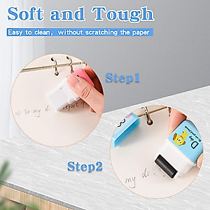 Sooez 12 Pack Pencil Erasers, Cute Erases Pencil Eraser with Clean up Roller Pencil Eraser Shaving Roller Case Erasers for Party Favors Gift Supplies