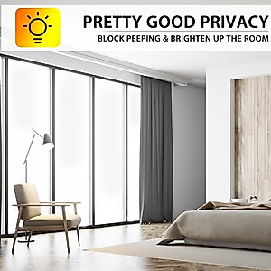 Harvakids Window Privacy Film,Frosted Glass Window Film,Heat Blocking Window Tinting Film for Home Office, Non Adhesive, Static Cling,Removable Reusable Frosting Bathroom Door Window Covering