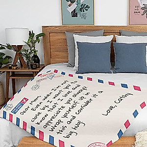 Personalized Mom Blanket - Letter to w/ Your Own Finish Gifts from Daughter, Son Long Distance for 40x60 D1, Large - 40'' x 60''