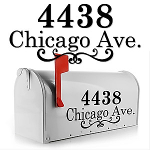 Yoonek Graphics Set of 2 Custom Mailbox Home Address Vinyl Decal Stickers Mail Box Numbers Mailbox. 1307Black4.5