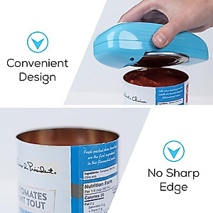 Hystrada Electric Can Opener - No Sharp Edge Handheld Can Opener - Battery Operated Can Opener - Easy One-Touch Operation Can Opener - Automatic Can Opener Works on All Types of Cans (Sky Blue)