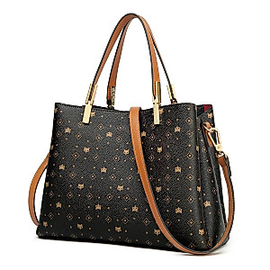 iFOXER PVC Leather Handbags for Women Top-handle Bags (brown)