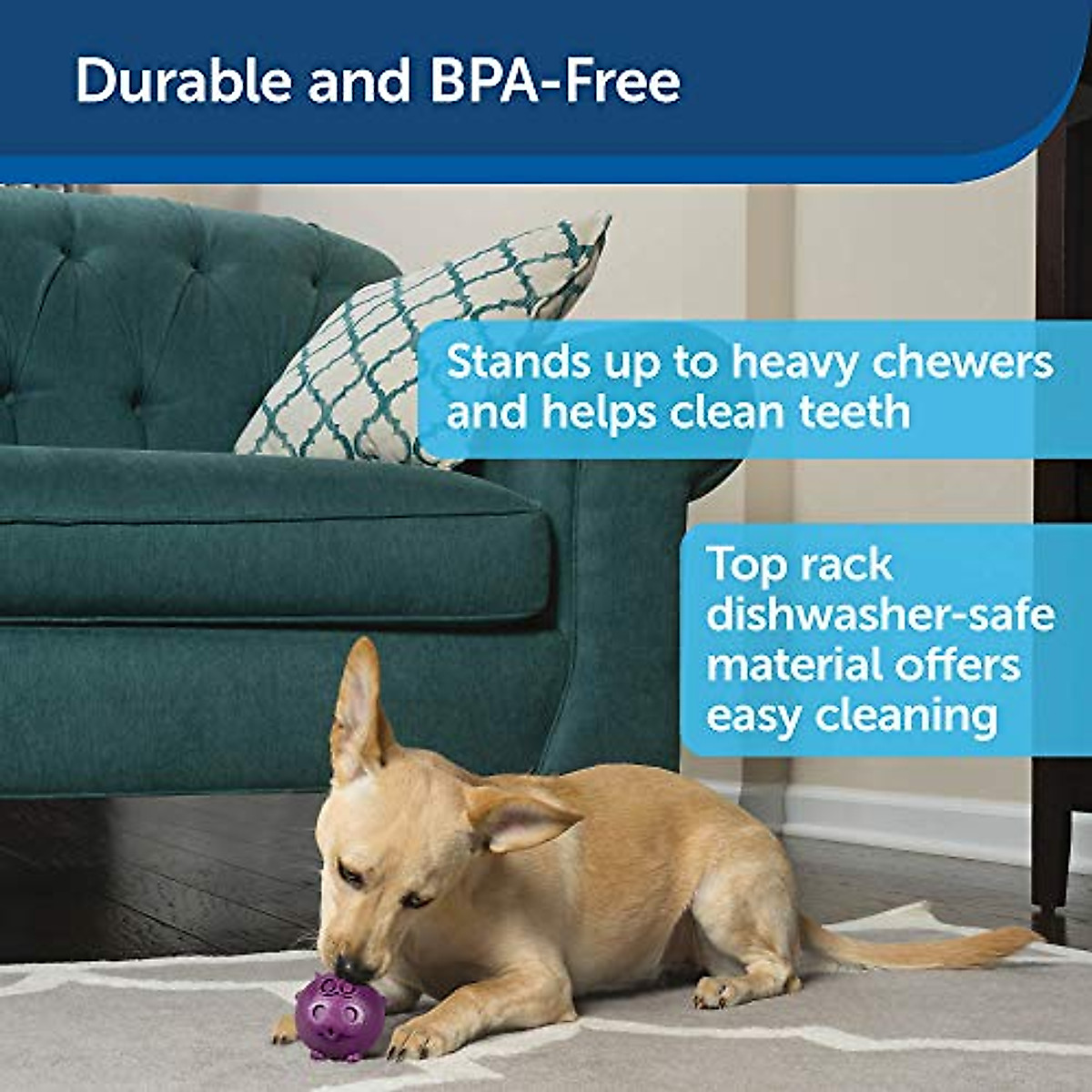 PetSafe Busy Buddy Cow Wow Dog Chew Toy - Treat Dispenser - Small Medium/Large