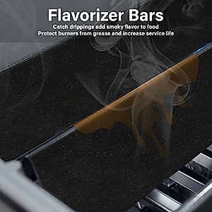 GARNETIN 7635 15.3" Flavorizer Bars and 69785 18" Grill Burners for Weber Spirit I&II 200 Series Spirit E210, E220, S210, S220 Replacement Parts with Front Control Knobs