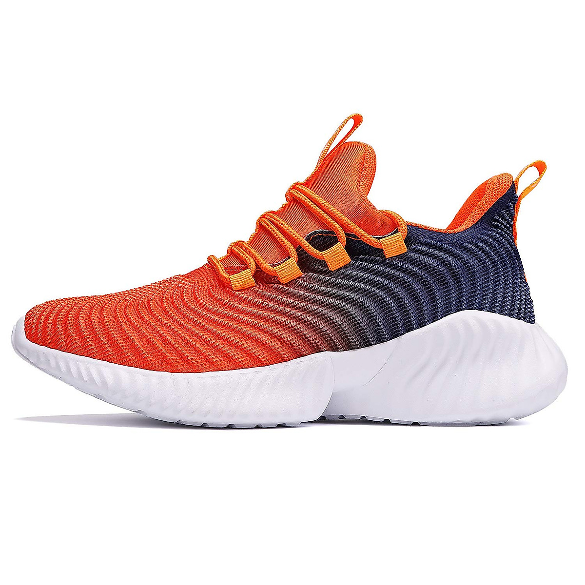 JMFCHI Boys Girls Kids' Sneakers Knitted Mesh Sports Shoes Breathable Lightweight Running Shoes for Kids Fashion Athletic Casual Shoes Orange Size 6