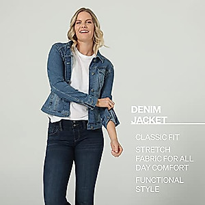 Riders by Lee Indigo Women's Iconic Denim Jacket, Weathered-Medium Blue