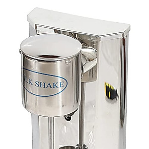 DYRABREST 180W Electric Milk Shake Maker, Commercial Single Head Milkshake Mixer Blender Machine, Stainless Steel Drink Milk Shake Maker Shaker with 2 Cups