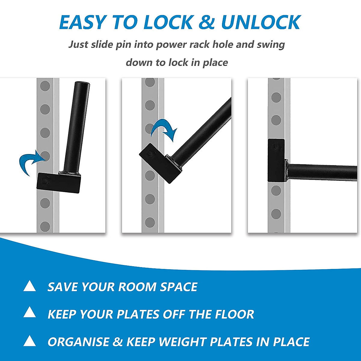 Major Fitness Power Cage Olympic Weight Plates Holder Power Rack Attachment Weights Storage Rack Fit 2" x 2.76" Suit for PLM03
