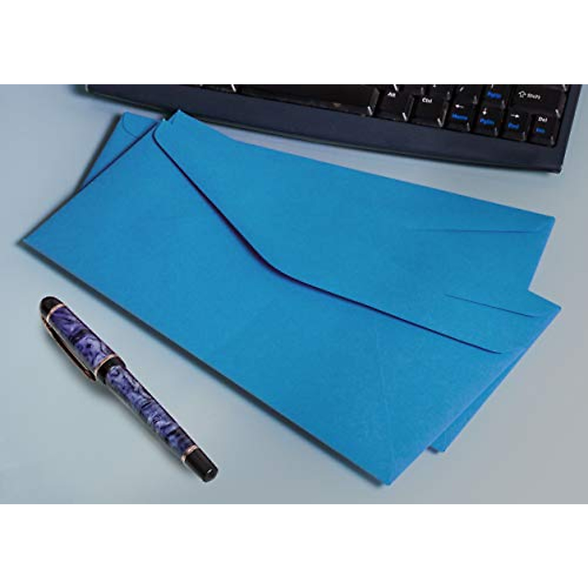 EnDoc Bright Blue #10 Colored Envelopes - 50 Pack