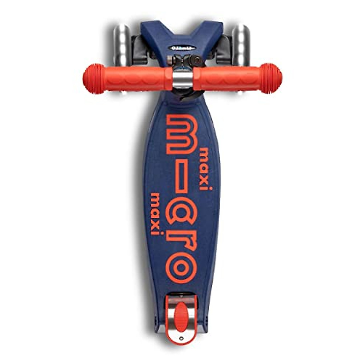 Micro Kickboard - Maxi Deluxe Foldable LED - Three Wheeled, Lean-to-Steer, Fold-to-Carry Swiss-Designed Micro Scooter for Kids with Motion-Activated Light-Up Wheels for Ages 5-12 (Blue)