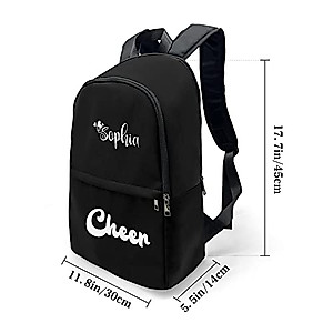 Zaaprint Cheer Cheerleaders Black Backpack Laptop Bag Shoulder Bag for Hiking Adult Birthday Holiday Gift