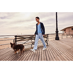 Hue Women's SleepWell Basic Printed Knit Performance Sleep Pajama Pant, Made with Temperature Regulating Technology, Bella Blue-Animal Shadow, X-Large