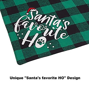 PTDECOR 4 Pack Christmas Dog Bandanas Buffalo Plaid Dog Christmas Bandana Scarf Bib Kerchief Set Merry Christmas Dog Costumes Accessories Bandanas for Small Medium Large Dogs Pets