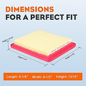 Hipa 17211-ZL8-023 Air Filter for Honda GCV160 HRX217 HRR2169VKA GCV190 HRR216 GC190 GC160 HRX217VKA HRR216VKA Husqvarna HU700F 7021P HU700H TB130 Lawn Mower (6Pack)