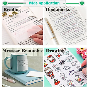 500 Sheets Transparent Sticky Notes Clear Sticky Notes Pads, Clear Post it Notes Translucent Sticky Notes Memo Message Reminder for Reading, Studying, Page Marker, Bookmarks, Home, Office, School