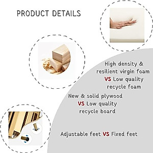 DRAGON GATE Modern Upholstered Dining Chairs Set of 2 with Seat Cushion, Armless Side Chair with Metal Legs for Dining Room Kitchen, Living Room (Blue 2PCS)