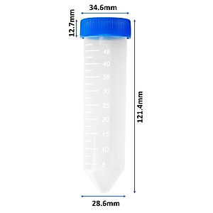 50 ml Conical Centrifuge Tube with Conical Bottom, Leakproof Screw Caps, up to 12000xg, Polypropylene (PP) (Pack of 25)