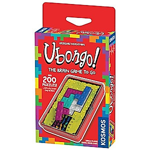 Ubongo The Brain Game to Go | Thames & Kosmos | Fast-Paced, Addictive, and Easy-to-Learn | Convenient Self Contained Carrying Case | Solo Geometric Puzzle Game | for Ages 8 and Up