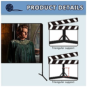 GT GETCO TECH Projector Screen and Stand, Huge Portable Projector Screen, 180 inch Wrinkle-Free Projection Screen, HD 4K Indoor Outdoor Projector Screen, Movie Screen for Home Theater Backyard Cinema
