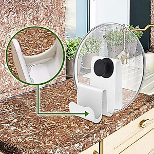 Pot Lid Organizer - Plastic Pot Lid Holder - 3-layer Storage Rack - Small and Compact Pot Lid Stand (4.7"W) in Cabinets or Kitchen Countertops - White