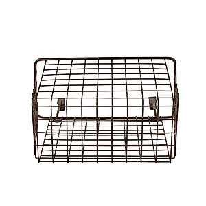 Spectrum Grid Over The Cabinet Wire Storage Basket Large (Bronze) - Organizer for Bathroom, Kitchen, Under Sink, Pantry, Hair Tools, & More