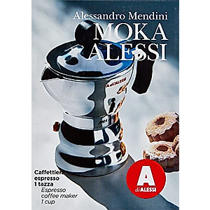 Alessi AAM33 by Alessandro Mendini Stovetop Espresso Maker, 1 Cup, Black