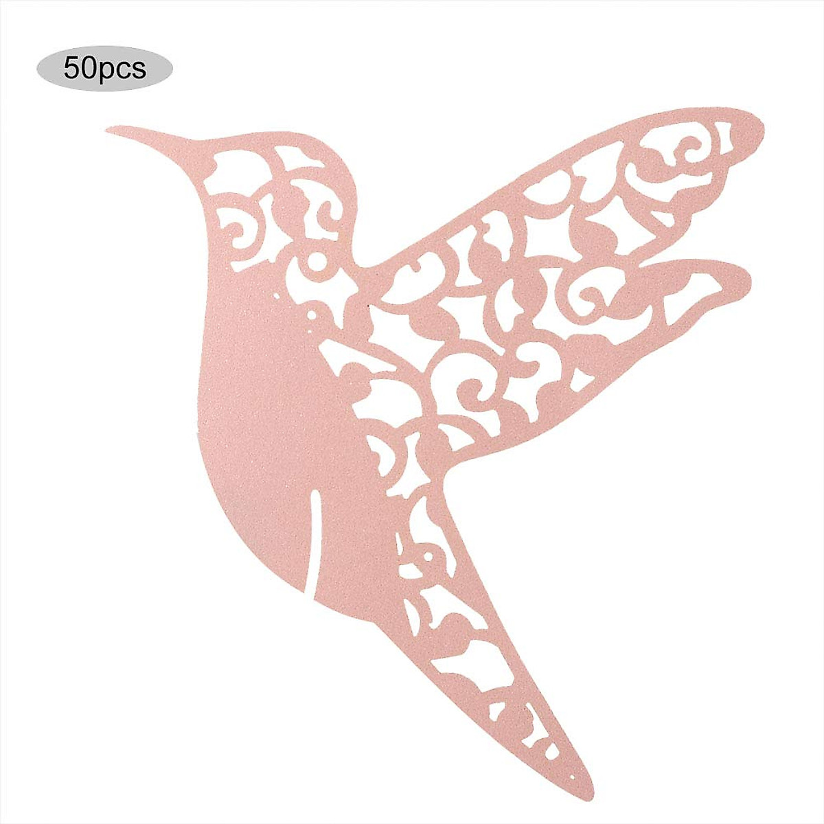 50pcs Place Cards, Little Bird Shape Table Name Cards for Wine Glass, Wedding Name Place Cards for Table Setting Receptions Parties Events Celebrations()