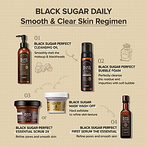 SKIN FOOD Black Sugar Mask Wash Off 4.05 fl. oz.(120g) - Black Sugar Scrub - Sugar Face Scrub to Hydrate and Nourish the Skin - Exfoliating Sugar Scrub - Facial Mask Wash Off Sugar Scrub