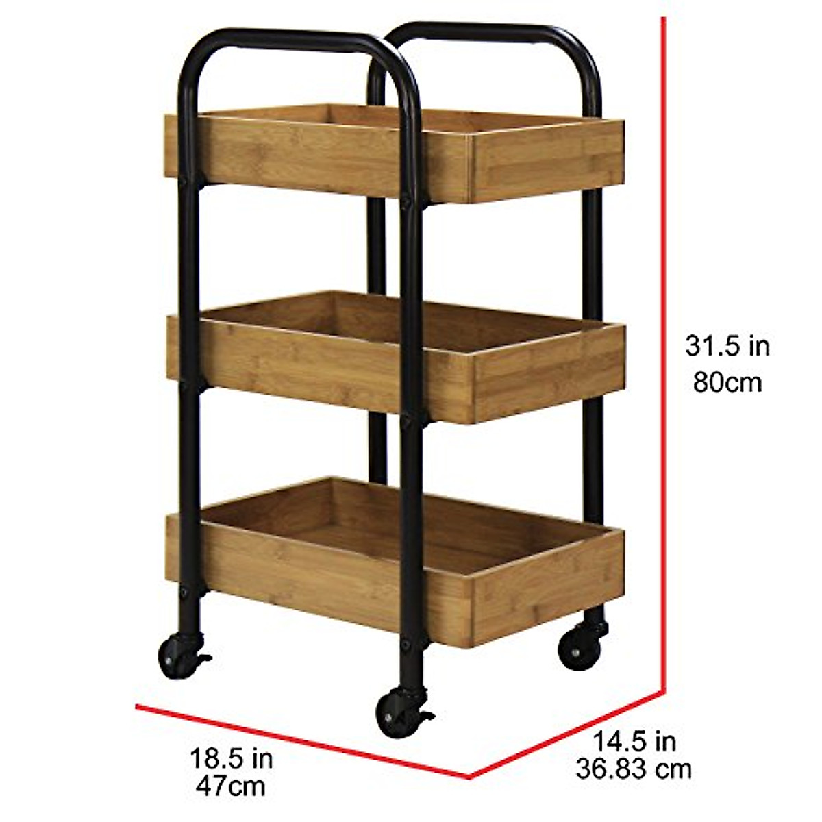 Oceanstar 3SC1675 Portable 3 Removable Trays Storage Cart