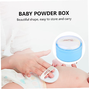 STAHAD 2pcs Box Body Powder Box Plastic Box Sponge Powder Puff Holder Child