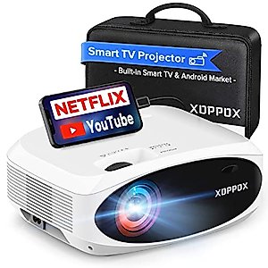 5G Projector Digital Keystone&Zoom Support, XOPPOX Smart Bluetooth and Native 1080P Projector 4K Support, Full HD Outdoor&Home Theater Movie Projector[Extra Bag Included]