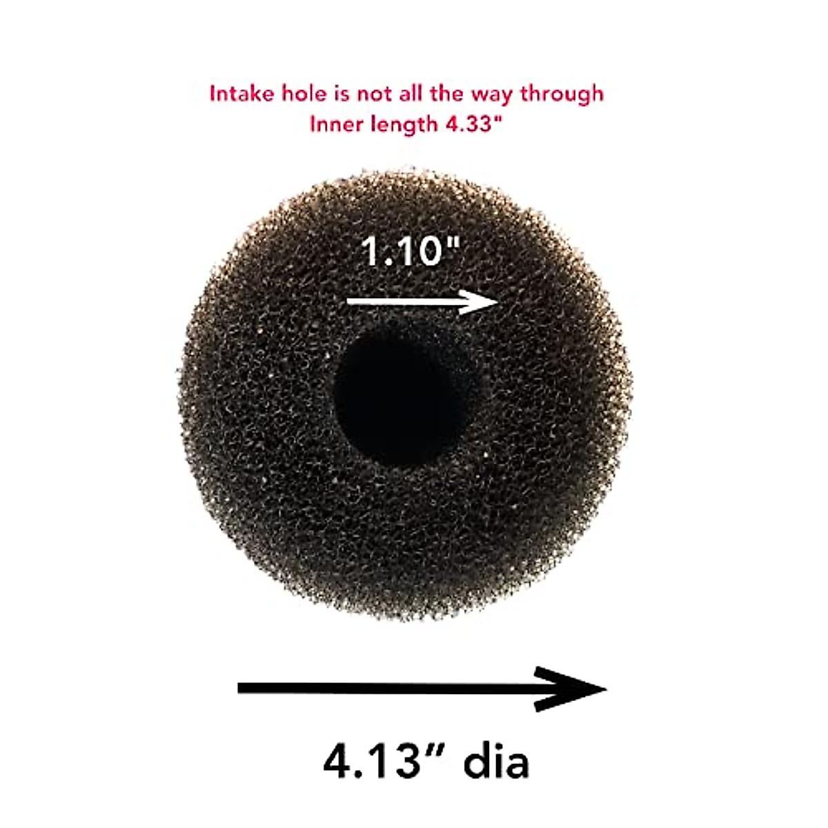 ViaAqua 2 Pack X-Large Overflow Filter Box Intake Round Pre-Filter Foam Sponge 5.91" x 4.13" for Aquariums and Ponds (Coarse 25PPI)