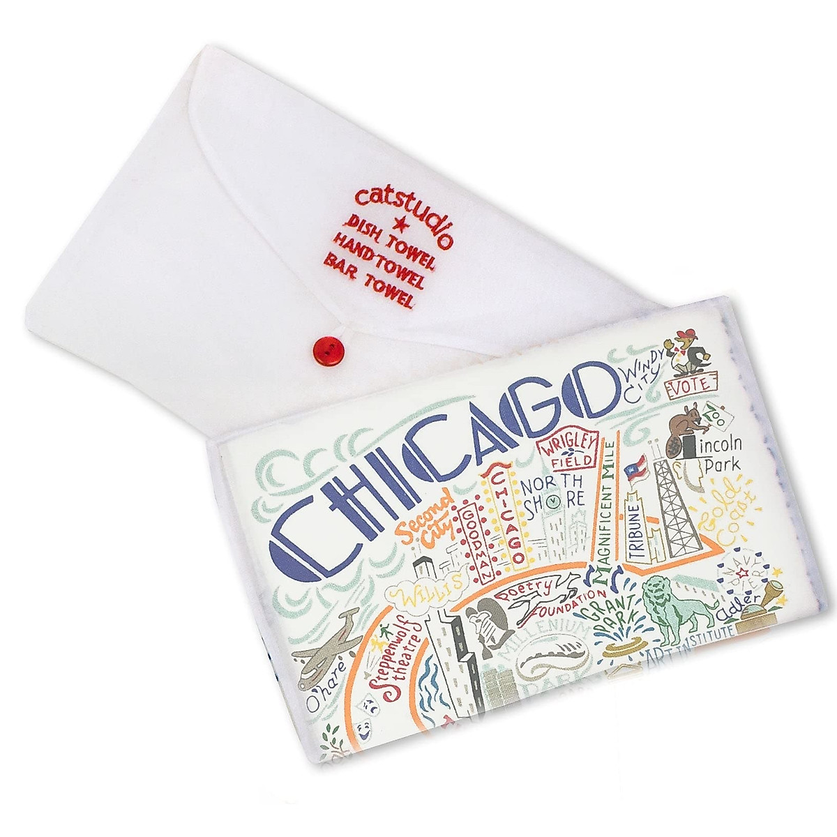 Catstudio Chicago Dish & Hand Towel | Great for Kitchen, Bar, & Bathroom