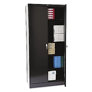 Tennsco 36 by 18 by 78-Inch Deluxe Steel Storage Cabinet with 4 Adjustable Shelves, Black