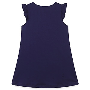 Toddler Girl's Summer Dresses Outfits Clothes,Dinosaur Cotton Flower Short Sleeve Casual Clothing Navy Dinosaur Size 6