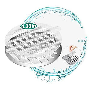 30 PCS Disposable Shower Drain Hair Catcher Mesh Stickers - Waterproof Adhesive - Easy to Use - Large 4.3 inch Shower Drain Cover Protector, Drain Hair Catchers for Shower Floor Drain Sink Strainer