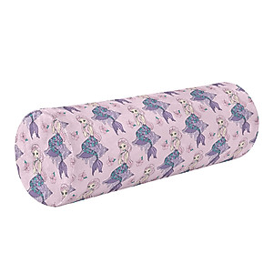 Vnurnrn Sea Travel Mermaid Neck Support Pillow Round Neck Roll Bolster Cylinder Pillow Cervical Pillows Travel Pillow for Leg Knee Back Head Support for Work Men Women Bed