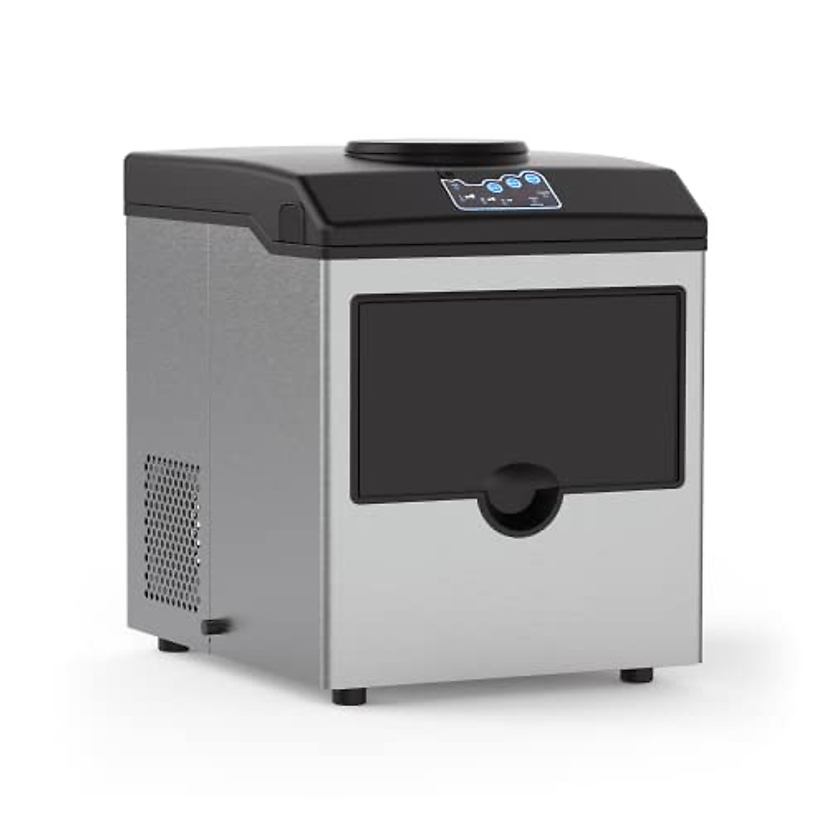 SOUKOO 2 in 1 Countertop Water Ice Maker, 48lbs Daily Ice Cube Makers,Stainless Steel,Tabletop Ice Maker Machine with a Scoop and a 4.5 Pound Storage