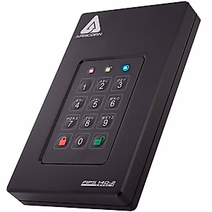 Apricorn 2TB Aegis Fortress L3- FIPS Level 3 Validated USB 3.0 Hardware Encrypted Portable Drive (AFL3-2TB) , black