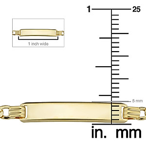 Kooljewelry 14k Yellow Gold High Polish Figaro Baby ID Bracelet (5.5 inches long)