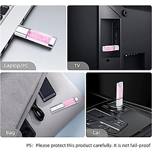 USB Flash Drive 32GB, BorlterClamp Cute Pink Crystal Thumb Drive Novelty Pen Drive Memory Stick