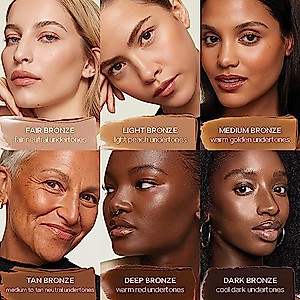 Saie Sun Melt Bronzer - Buildable Cream-Balm Bronzer For Face Sculpting - Cream Contour with Velvet Finish - Light Bronze (1 oz)