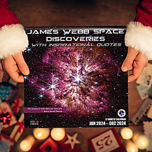 RED EMBER James Webb Space Telescope 2023 Hangable Monthly Wall Calendar |12" x 24" Open | Thick & Sturdy Paper | Giftable | Outer Space Universe NASA