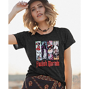 Beware of Hitch Hiking Ghost Shirt Women Funny Halloween Shirt Haunted Mansion Tshirt Hocus Pocus Fall Short Sleeve Top Dark Grey