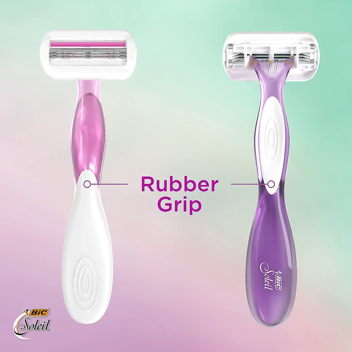 BIC Soleil Sensitive Women's Disposable Razors, 3 Blades With Moisture Strip For a Silky Smooth Shave, 6 Piece Razor Set, 3 Count (Pack of 2)