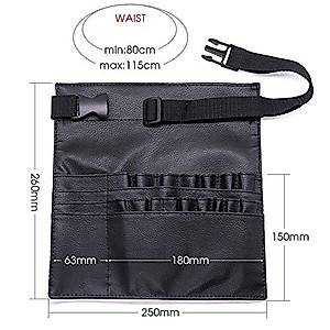 DFIEER 22 Pockets Professional Cosmetic Makeup Brush Bag with Artist Belt Strap for Women (Brush Not Included)