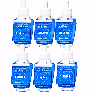 Bath and Body Works 6 Pack Gingham Wallflowers Fragrance Refill 0.8 Oz.
