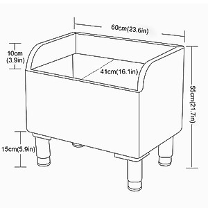 Commercial Floor Mop Sink Stainless Steel Mop Service Basin, Indoor/Outdoor Freestanding Sink Laundry Room Slop Sink Utility Tub Mop Bucket